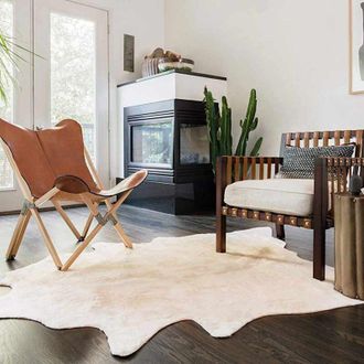 vidaXL Vidaxl - Rapis dans Vera Bovina Leather 150x170 cm Western Style Diverses couleurs Couleur : Beige