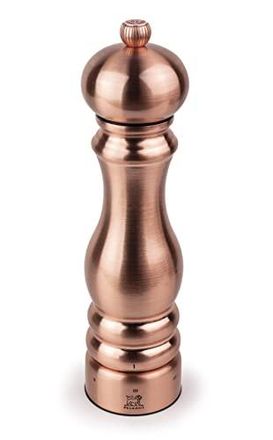 Peugeot Moulin à Sel Paris Chef uSelect 22 cm + Sel Gemme Inclus - En Inox - 6 Réglages de Moutures Prédéfinies - Fabrication Française - Coloris Cuivré