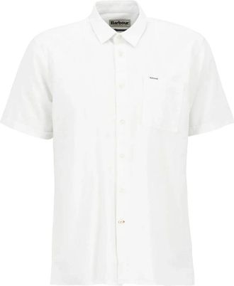 Barbour Homme, Chemises, Blanc, Taille: XL Nelson Short Sleeve Shirt