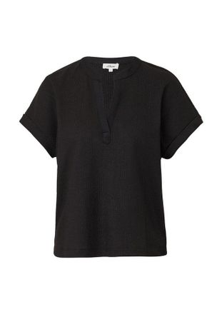 s.Oliver Kurzarmshirt T-Shirt Strukturiertes T-Shirt im Relaxed Fit mit V-Ausschnitt