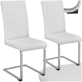 TecTake Lot de 2 Chaises de Salle à Manger Moderne Chaise Ergonomique Rembourrée Confortable Chaise Design en Cuir synthétique Meuble Salon avec Pieds en Acie