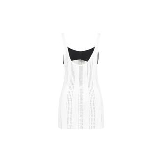 The Attico Geripptes Tank-Kleid - - Dresses - Damen - Wei&szlig; - XS