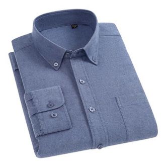 Generic Chemise Oxford thermique for hommes, chemise habill&eacute;e d&eacute;contract&eacute;e &agrave; manches longues doubl&eacute;e de flanelle, chemise boutonn&eacute;e d&eacute;contract&eacute;e daffaires &eacute;pa