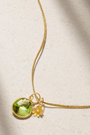 Pippa Small Kordelkette Mit Details Aus 18 Karat Gold Und Peridot
