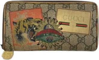 Gucci unisex, Pre-owned, Brun, Taille: ONE Size Pre-owned Long wallet (bi-fold)