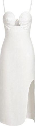 Farm Rio Farm Rio - Robe midi sans manches &agrave; d&eacute;tail coquillage - Femme - Robes - Blanc - Taille: 38 FR