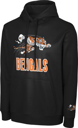 Foco NFL Herren Official Sideline Throwback Retro Primary Logo Wordmark Performance Pullover Hoodie Sweatshirt, Cincinnati Bengals - Schwarz, XX-Large