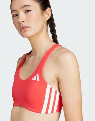 adidas adidas Performance - Adizero - Brassi&egrave;re de course maintien interm&eacute;diaire - Rouge semi-lucide