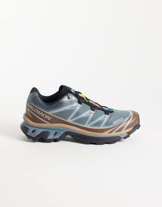 Salomon XT-6 Sneaker in Stormy Weather und Blue Curacao-Blau
