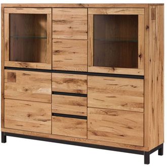 Massivmoebel24 Highboard Wildeiche 166x40x148 natur ge&ouml;lt villanders 107