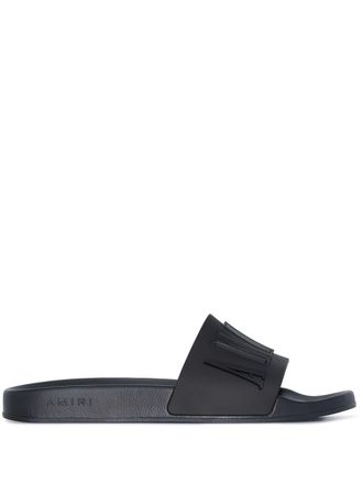 Amiri claquettes &agrave; logo emboss&eacute; - Noir