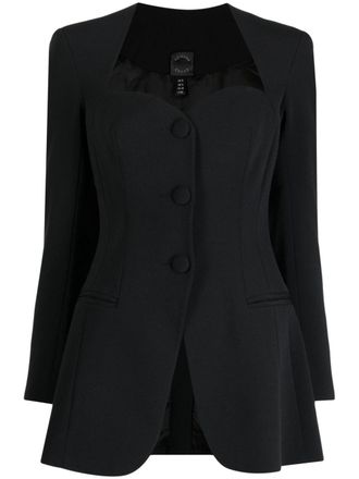 Huishan Zhang blazer Kim à encolure coeur - Noir