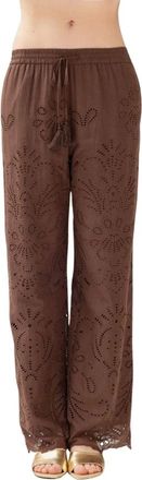 Ermanno Scervino Femme, Pantalons, Brun, Taille: 38 FR Pantalone Palazzo