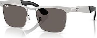 Ray-Ban Wayfarer Deluxe Sonnenbrillen Sandblasted Silver Fassung Grau Glas 56-18