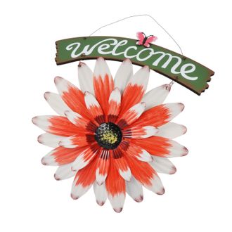 DOITOOL Eisen Türanhänger Sonnenblume Willkommensschild Zum Aufhängen Türdekoration Innen Und Außen Langlebig