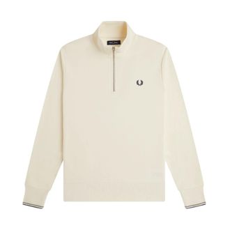 Fred Perry Half Zip Sweatshirt - - Sweatshirts & Hoodies - Herren - Beige - S