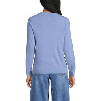 Lands End CashTouch Pullover mit V-Ausschnitt, Damen, Gr&ouml;&szlig;e:32-34 regular, Blau, by Lands End