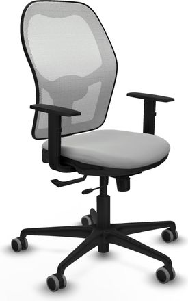 Piqueras y Crespo B&uuml;rostuhl, Grau und Wei&szlig;, mit 1D-Armlehnen, h&ouml;henverstellbare Lendenwirbelst&uuml;tze, ausgestattet mit Syncro/Traslack und injiziertem Schaumstoff, Wei&szlig;/H