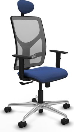 Piqueras y Crespo Programmierstuhl mit 1D-Armlehnen, h&ouml;henverstellbarer Lendenwirbelst&uuml;tze und festem Kopfteil, ausgestattet mit 3 Positionen und Schneideschaum, Grau/M