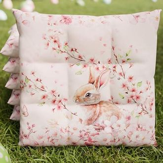 Petti Artigiani Italiani Sitzkissen für Küchenstuhl, Ostern, Set mit 6 Kissen für Stühle, Küche, aus Mikrofaser mit Digitaldruck und Bändern, 100% Made in Italy