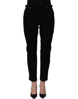 Dolce & Gabbana Black Cotton Skinny Denim Jeans - Black