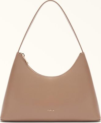 Furla Diamante Schultertasche S Greige Grau Sidney-kalbsleder Damen