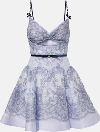 Zimmermann Minikleid Crush Twist Front mit Kristallen