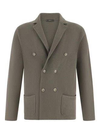 Boggi Milano double-breasted knitted jacket - Grau