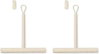 Brabantia Renew Duschabzieher mit Türhaken - Silikonbürste & Reinigungswischer für Glas & Fliesen im Badezimmer - Rutschfester Griff - Bruchsicher - Korrosionsb