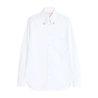 Valentino Wei&szlig;e Baumwollknopf-Down Hemd - - Blouses & Shirts - Damen - Wei&szlig; - M