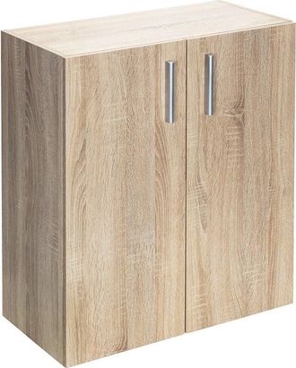 Deuba CASARIA Étagère bibliothèque Vela en MDF Meuble de rangement avec ou sans portes pour salon bureau chambre 2 compartiments avec porte en chêne
