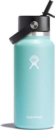 Hydro Flask 907.2 g Wide Flex Straw Cap Bottle - Insulated Stainless Steel - Wide Straw Lid, Non Spill, Leakproof in Dew