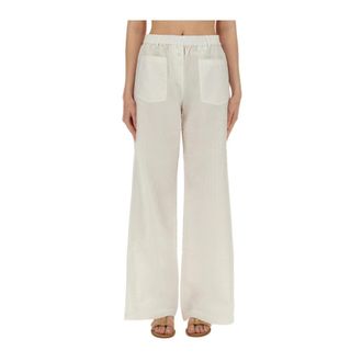 Baum Und Pferdgarten Wide Leg Stoffhose - - Trousers - Damen - Wei&szlig; - S