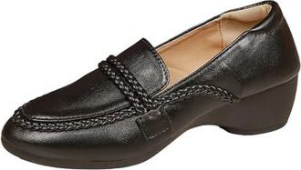 Generic Chaussures compens&eacute;es pour femme - Style d&eacute;contract&eacute; et confortable - &Eacute;l&eacute;gantes - Couleur unie - Polyvalentes - En similicuir - Chaussures classiques 