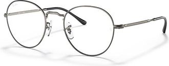 Ray-Ban Round Metal Optics II Antik-gunmetal Fassung Klar Glas 49-20