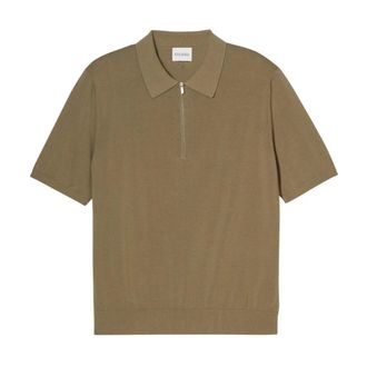 Closed Kurzarm-Zip-Polo mit gesticktem Logo - - Tops - Herren - Gr&uuml;n - L
