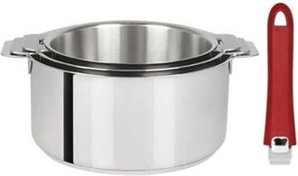 Cristel S&eacute;rie 3 casseroles et une poign&eacute;e amovible