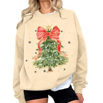 Generic Pull de No&euml;l pour femme - Grande taille - Haut &agrave; manches longues - Coupe ample - Doux et confortable - Chaud - Pour femme - Pull amusant pour f&ecirc;te de 