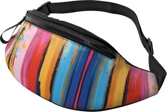 Generic Verstellbarer G&uuml;rteltasche Farbdruck Lauftasche G&uuml;rteltasche Umh&auml;ngetaschen F&uuml;r Camping Reisen Outdoor 14X35Cm