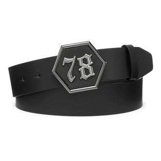 Philipp Plein Homme, Accessoires, Noir, Taille: 105 CM Leather Belt Gothic Plein