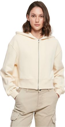 Build Your Brand Damen Jacke Ladies Short Oversized Zip Jacket whitesand S