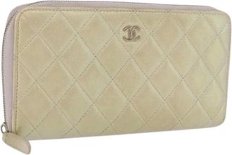 Chanel Portefeuille long vintage doccasion - Femme - Pre-owned - Beige - Taille: ONE Size