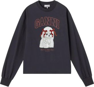 Ganni sweat à manches longues - Gris