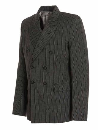 VTMNTS Mens Black Virgin Wool Blazer Clothing