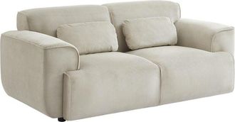 Sweeek 2-Sitzer-Sofa mit Cordbezug, Cord, Greige