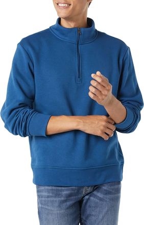 Amazon Essentials Herren-Fleece-Sweatshirt, langärmelig, Viertelreißverschluss, Blaugrün, Größe XXL