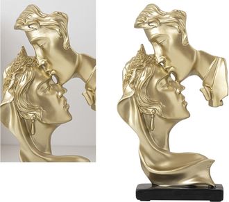 Generic Küssende Paare Skulptur, Universelle Küssende Liebhaberstatue für Zuhause (Gold)
