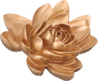Garneck Lotus Blumen Wanddeko aus Harz 3D Wandbehang in Lotusform Europ&auml;ische Kreative Wanddekoration Goldene Trompete f&uuml;r Schlafzimmer Wohnzimmer Tv Hintergr