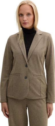 Tom Tailor Damen Jersey Jacquard Blazer, 36987 - Cargo Beige Mini Pepita, XXL