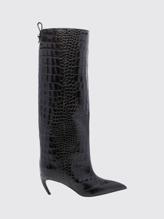 The Attico Bottes Lea jusquau genou en cuir effet crocodile